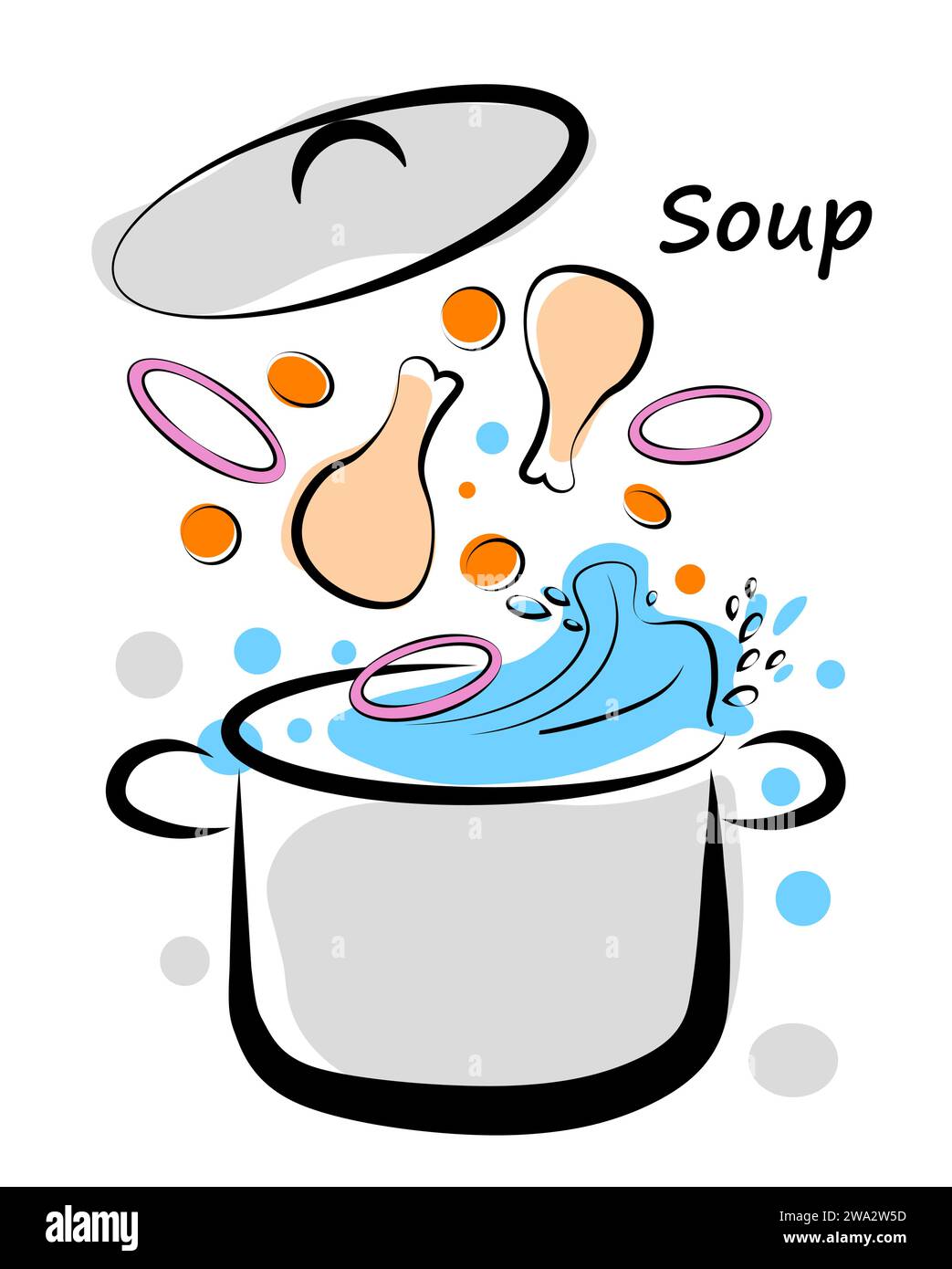 Pot of food Stock Vector Images - Alamy