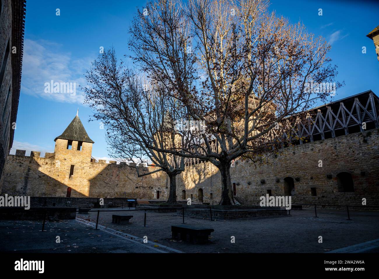Château Comtal, Large, restored 12th-century hilltop castle, with a ...