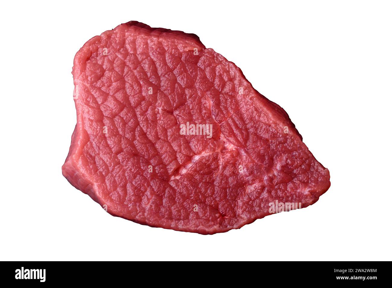 Juicy fresh raw beef meat with salt, spices and herbs on a dark ...