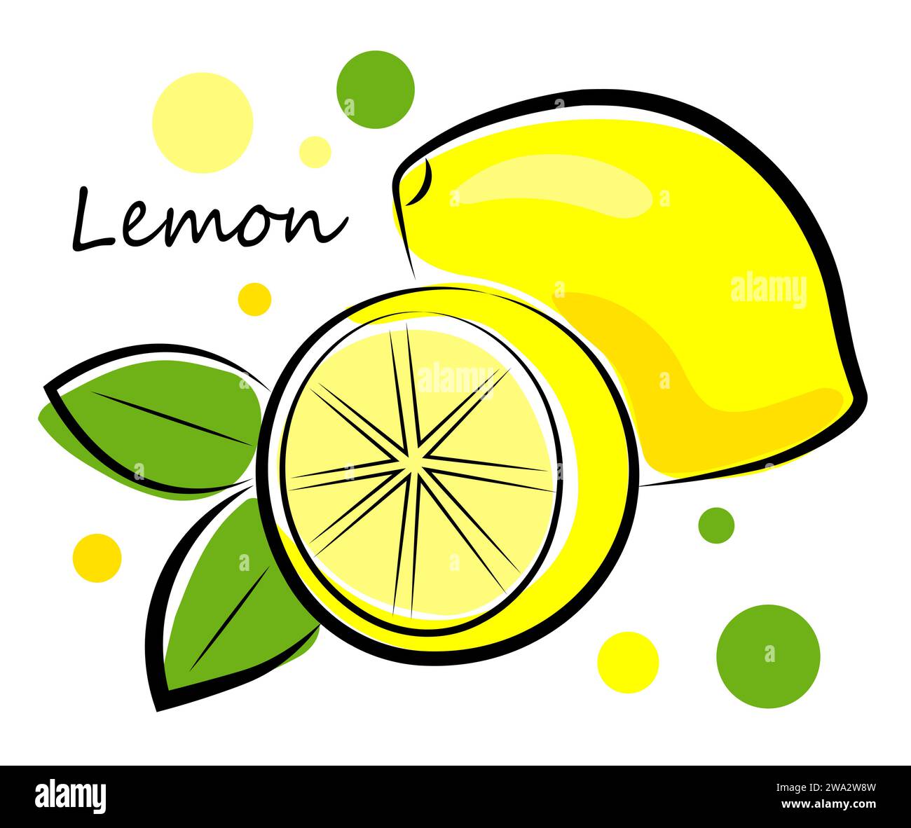 Lemon on a white background Stock Vector Image & Art - Alamy