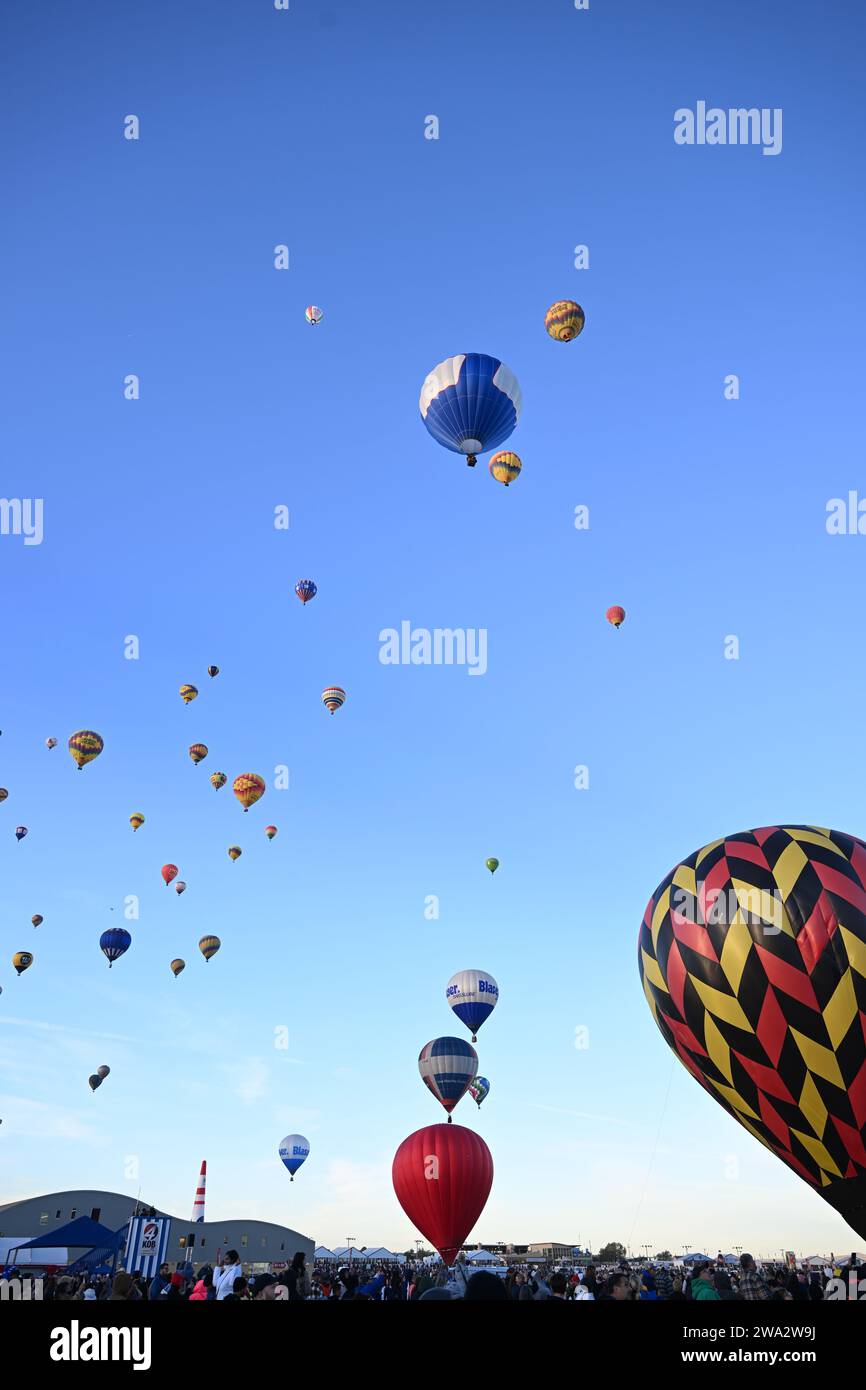 Hot air balloons, Balloon Fiesta in Albuquerque, New Mexico in 2023 Stock Photo - Alamy