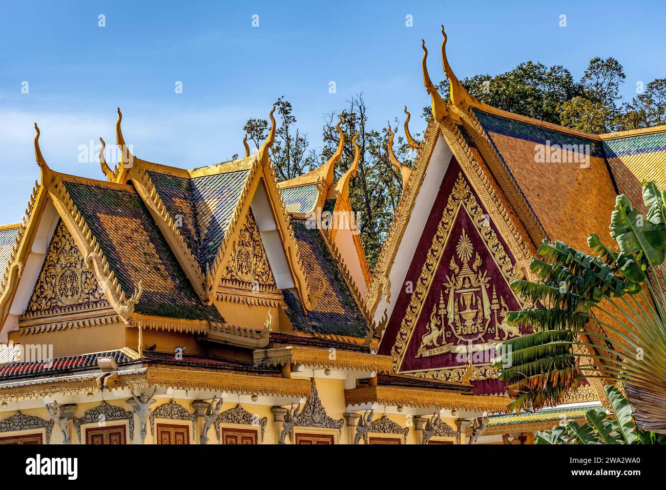Roofs of the Hor Samrith Vimean and the Preah Reach Damnak Chan in the ...