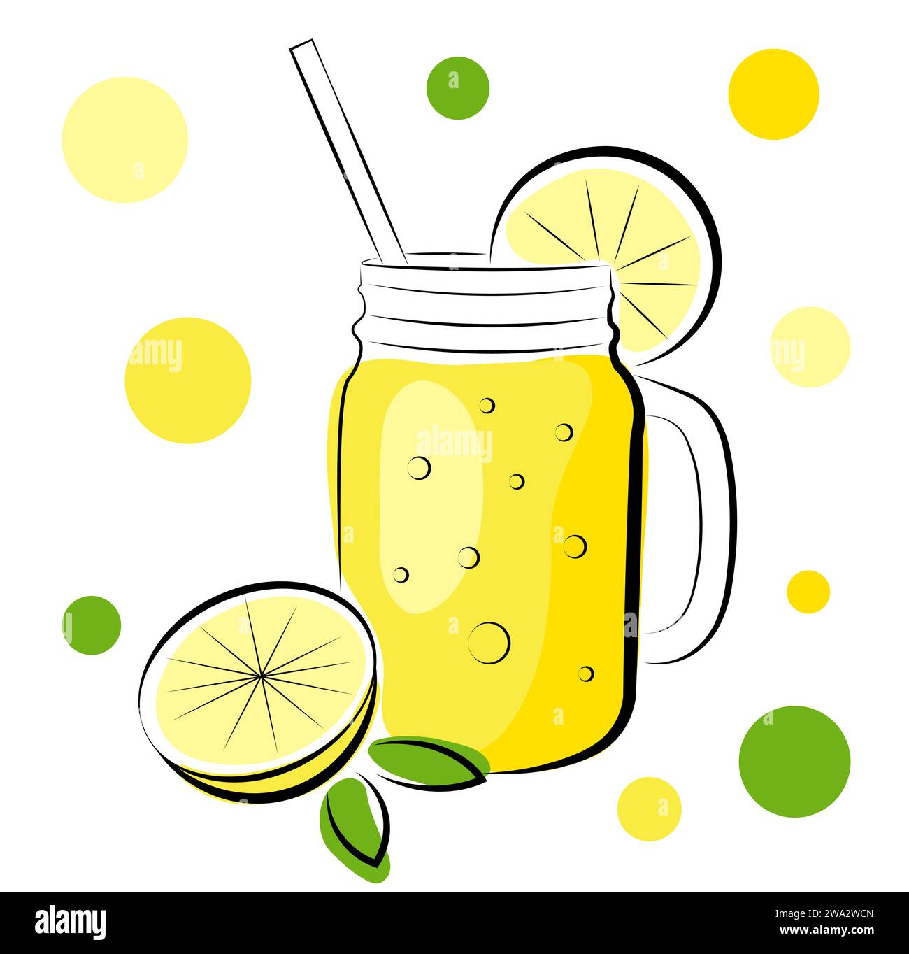 Glass lemonade on color Stock Vector Images - Alamy