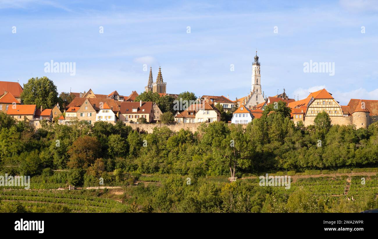 Cityscape of the medieval town of Rothenburg, Bavaria; Germany Stock ...