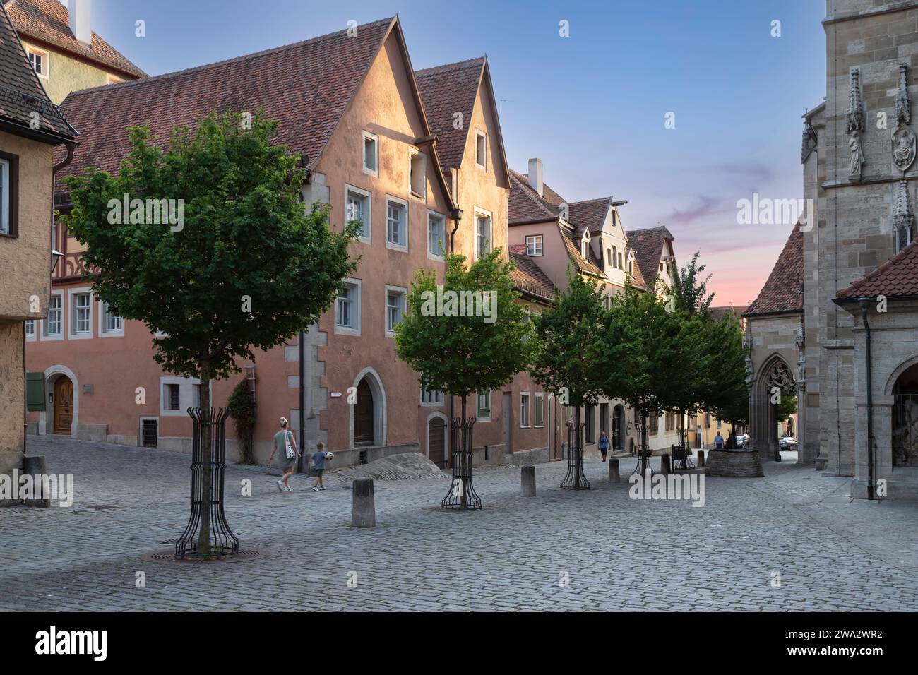 Street in the medieval town of Rothenburg, Bavaria; Germany Stock Photo ...