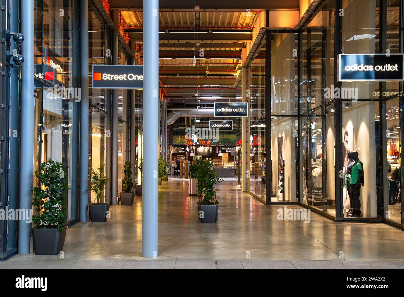 Large shopping center "Designer Outlet Center" in the German town of ...