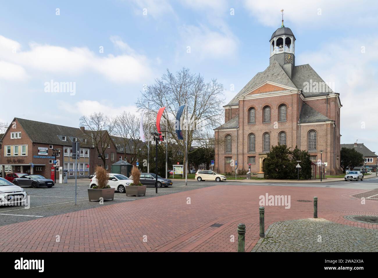 Monumental Christ Church in the center of the German city of Emmerich ...