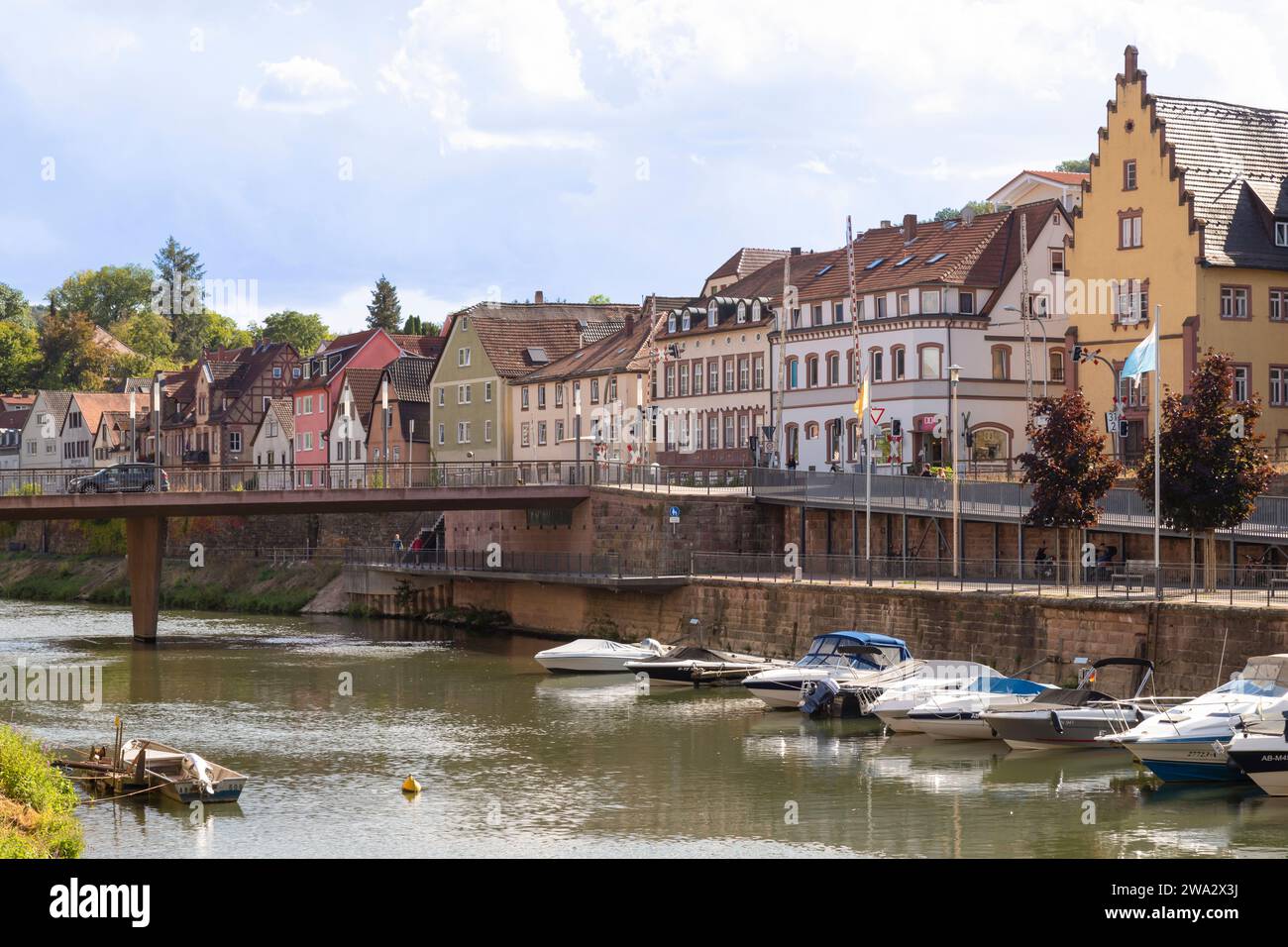 Small picturesque medieval town of Wertheim along the river Tauber in ...