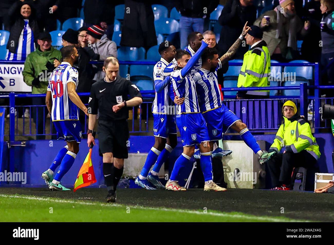 Marvin Johnson 18 of Sheffield Wednesday celebrates his goal during the ...