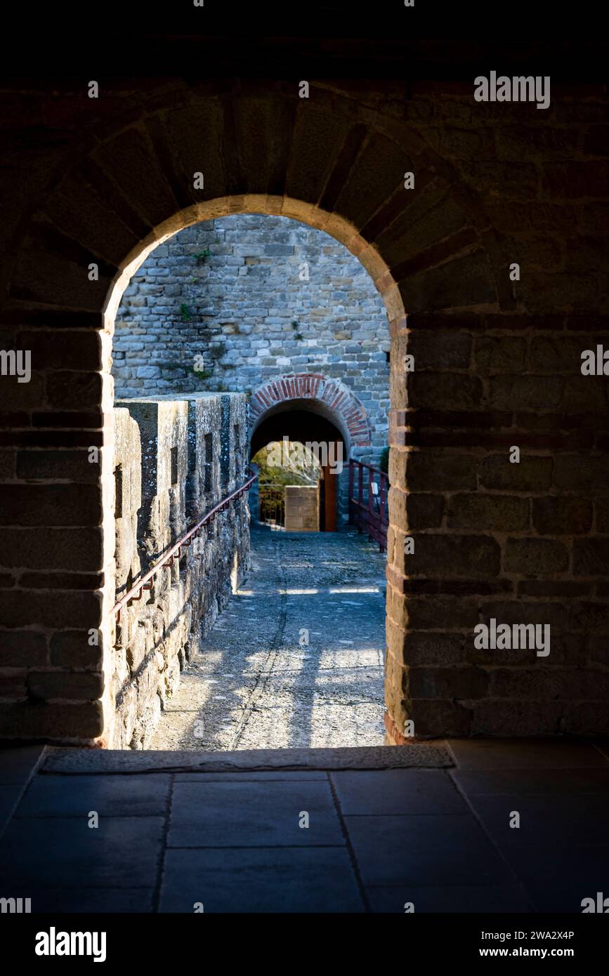 Ramparts in La Cité, medieval citadel. The first walls were built in ...