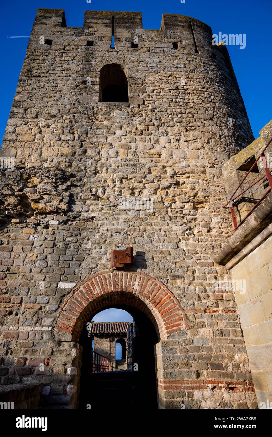 Ramparts in La Cité, medieval citadel. The first walls were built in ...