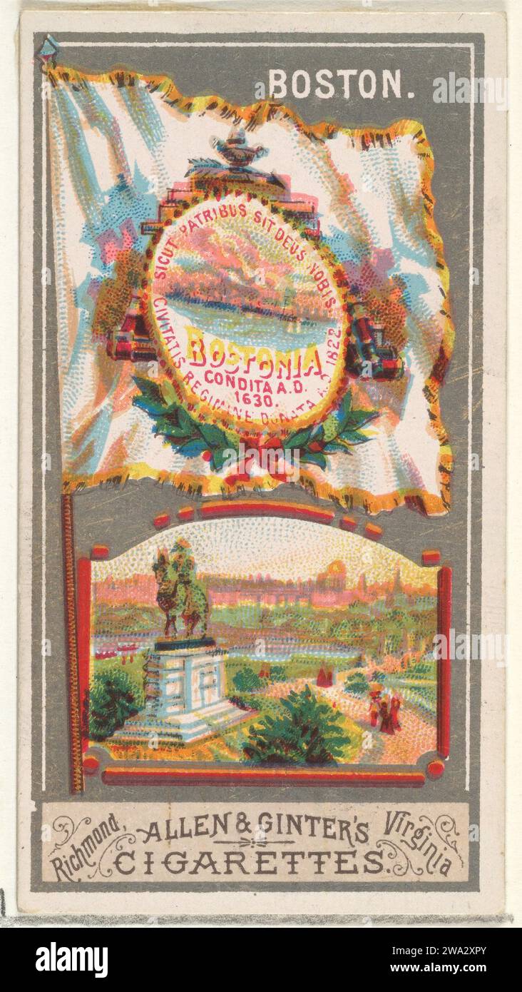 Boston, from the City Flags series (N6) for Allen & Ginter Cigarettes ...