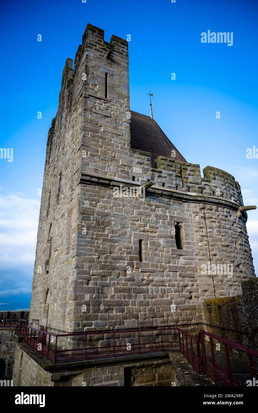 The Treasure Tower in La Cité, medieval citadel with numerous ...