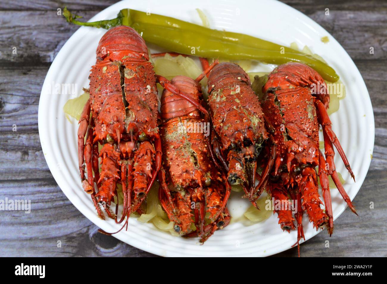Lobster meal cooked and served, Lobsters are a family Nephropidae ...