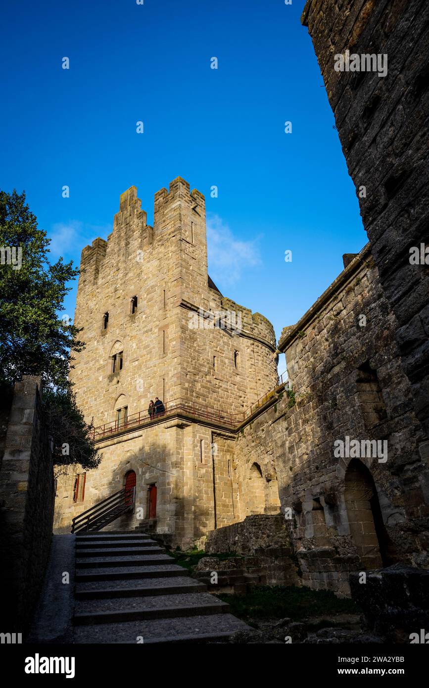 The Treasure Tower in La Cité, medieval citadel with numerous ...