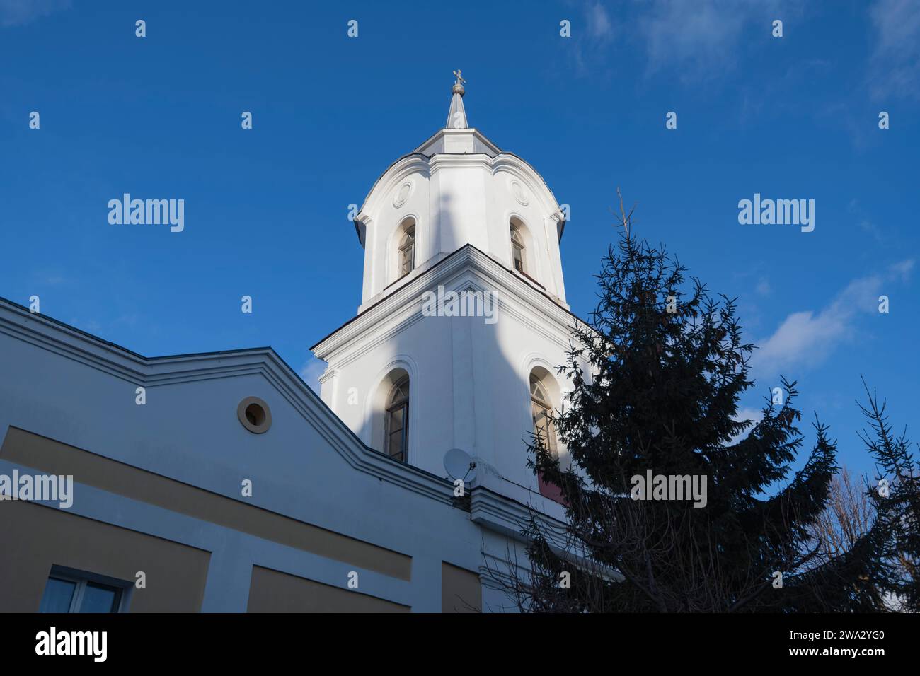 Church tower against the sky hi-res stock photography and images - Alamy