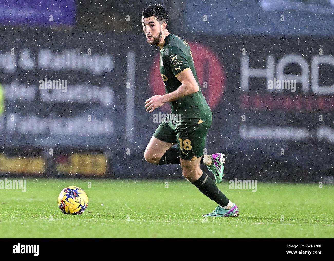 Finn Azaz of Plymouth Argyle in action during the Sky Bet Championship ...