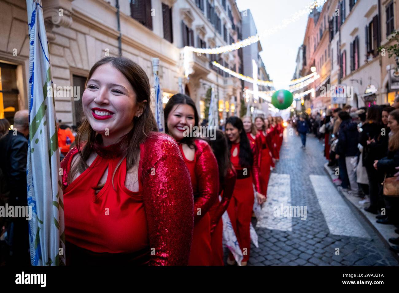 Rome, RM, Italy. 1st Jan, 2024. Marching bands, majorettes ...