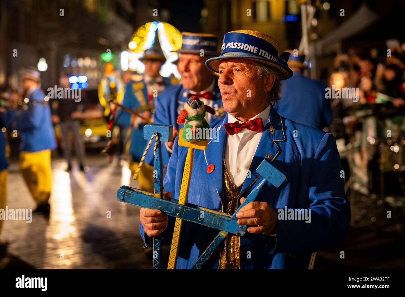 Rome, RM, Italy. 1st Jan, 2024. Marching bands, majorettes ...