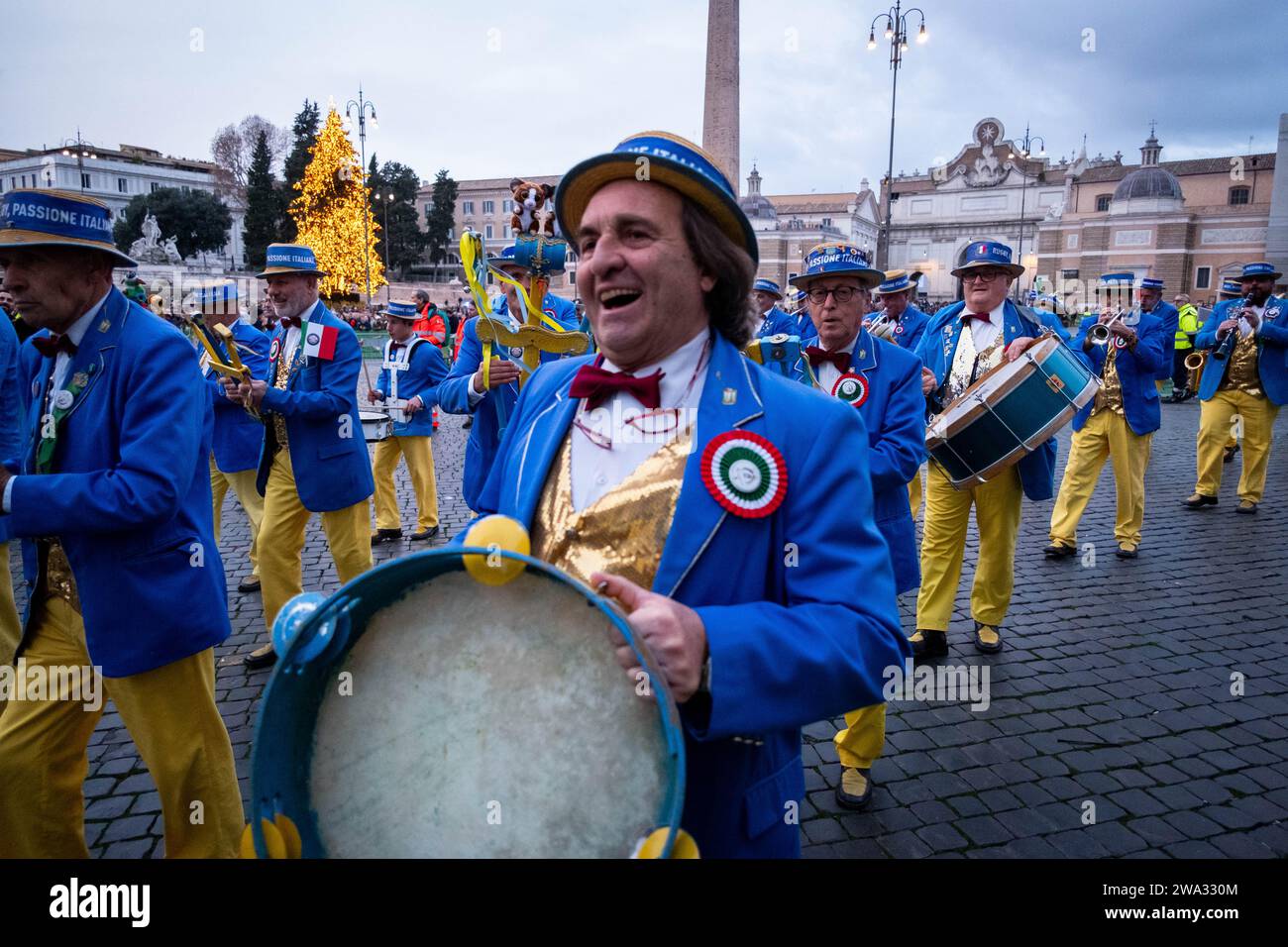 Rome, RM, Italy. 1st Jan, 2024. Marching bands, majorettes ...