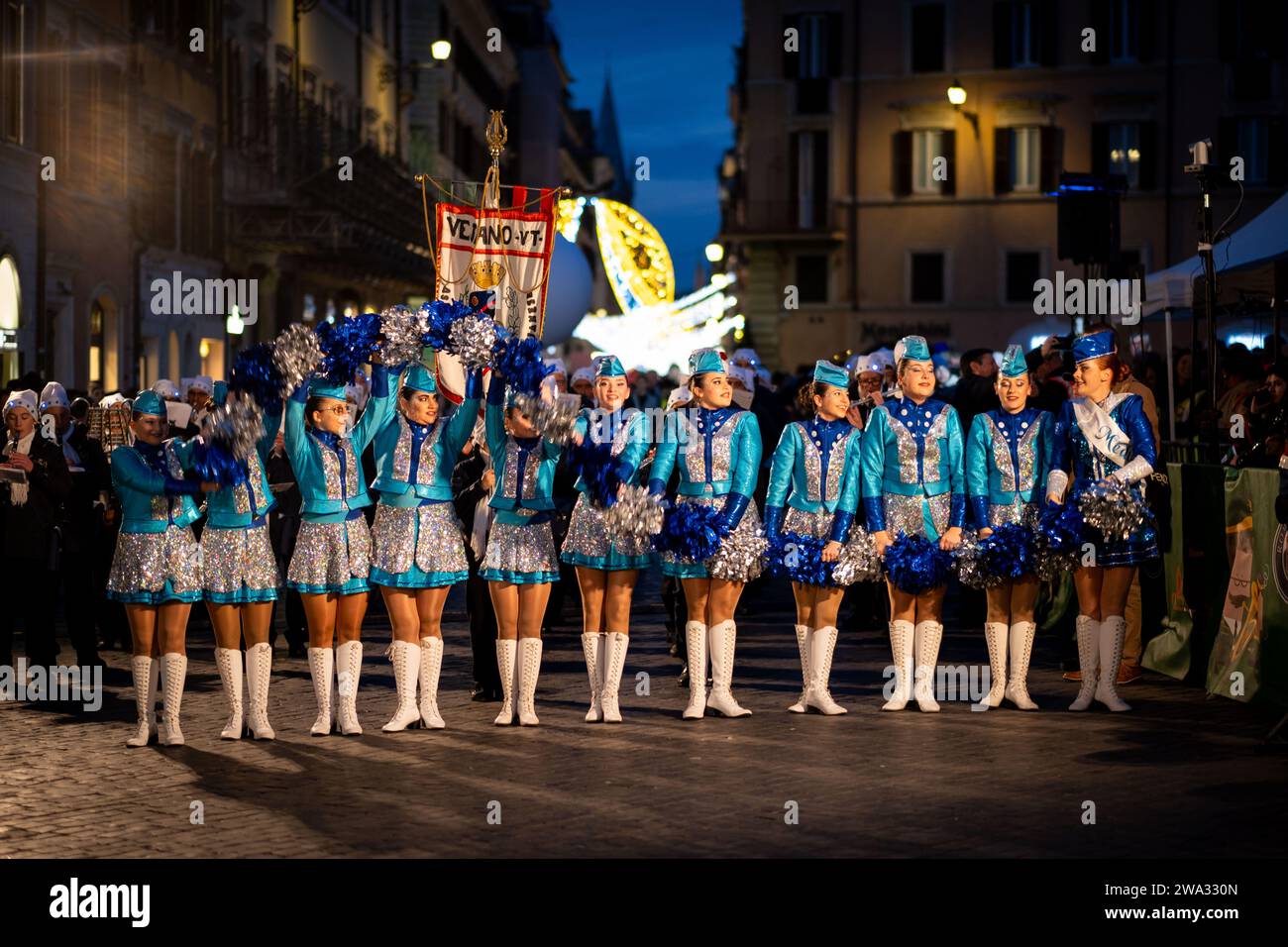 Rome, RM, Italy. 1st Jan, 2024. Marching bands, majorettes ...