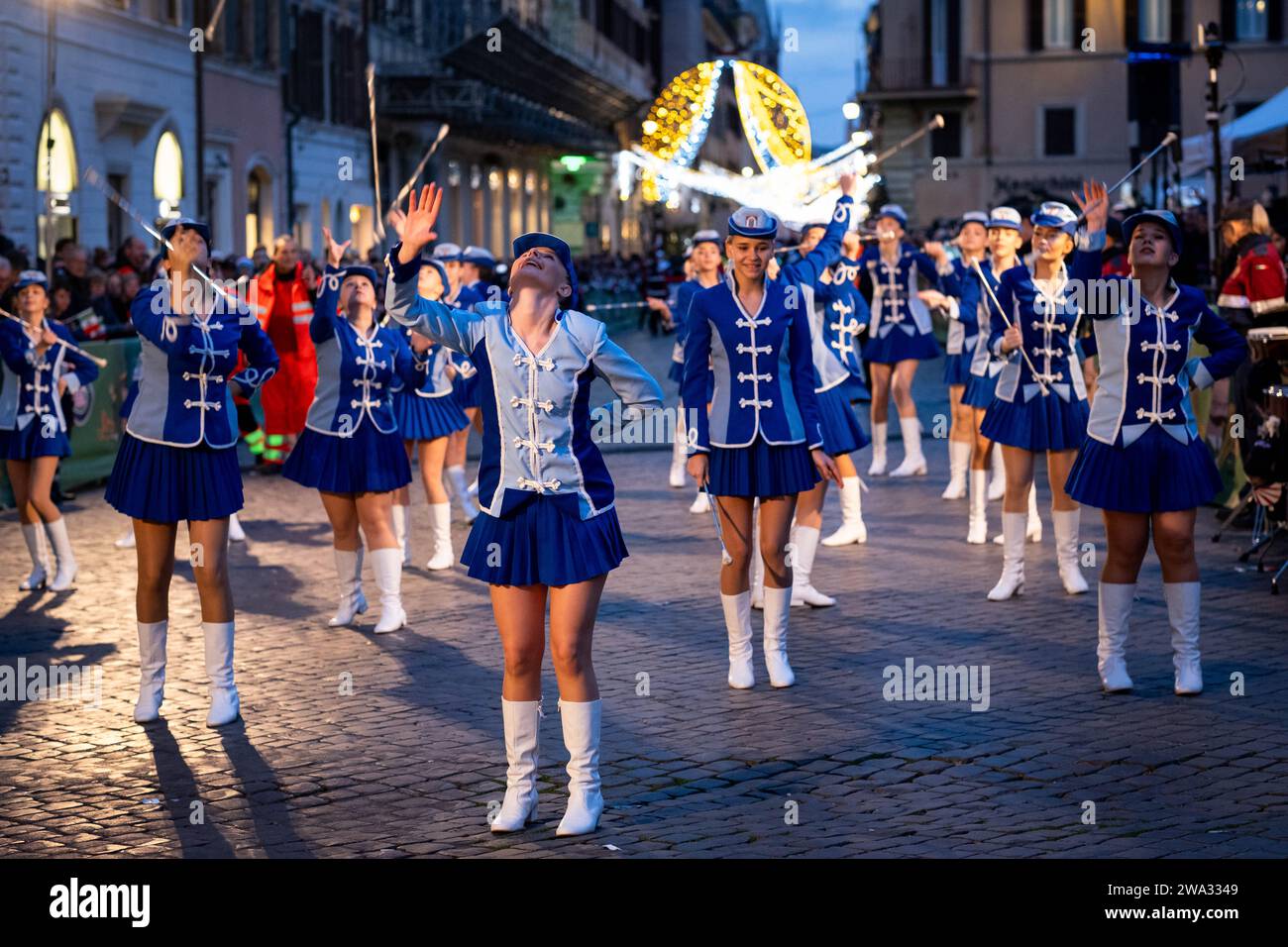 Rome, RM, Italy. 1st Jan, 2024. Marching bands, majorettes ...