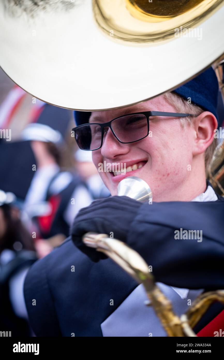 Rome, RM, Italy. 1st Jan, 2024. Marching bands, majorettes ...