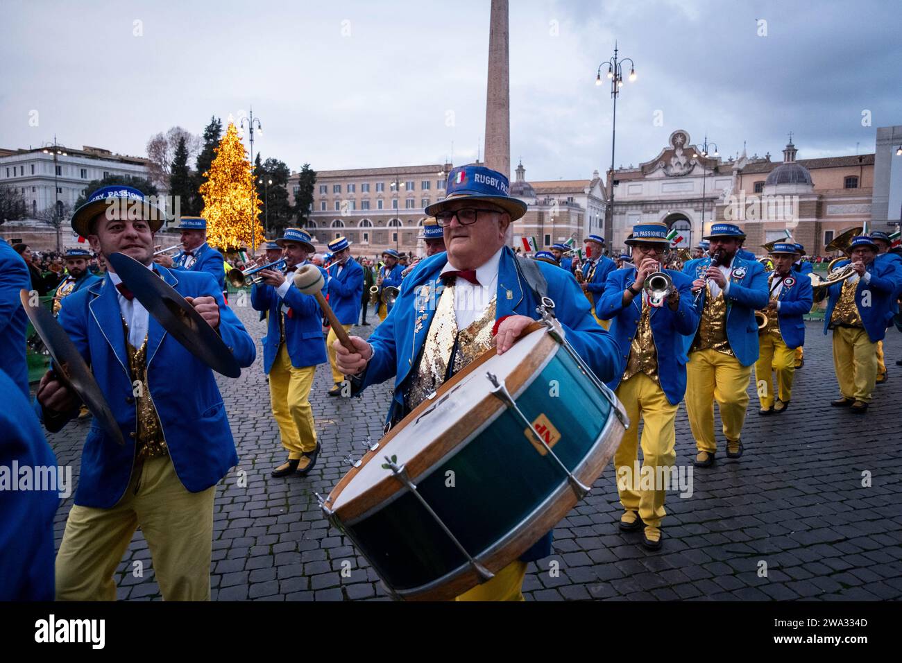 Rome, RM, Italy. 1st Jan, 2024. Marching bands, majorettes ...
