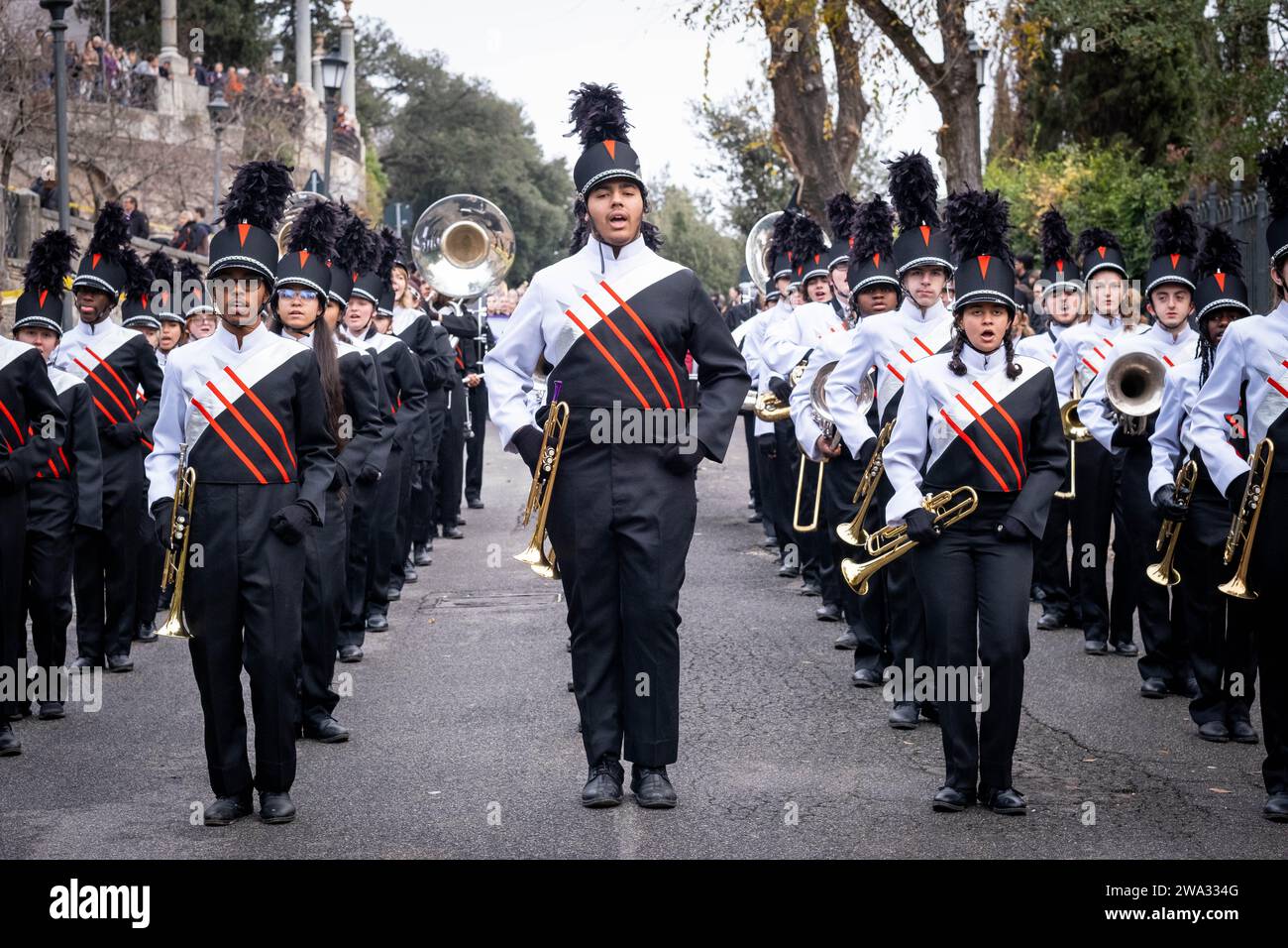 Rome, RM, Italy. 1st Jan, 2024. Marching bands, majorettes ...