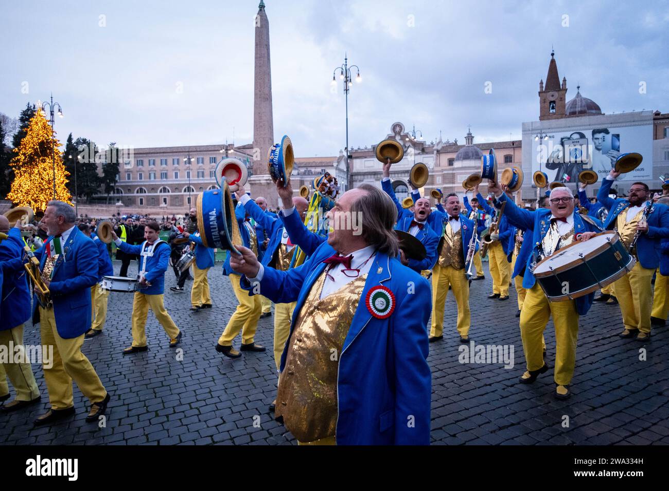 Rome, RM, Italy. 1st Jan, 2024. Marching bands, majorettes ...