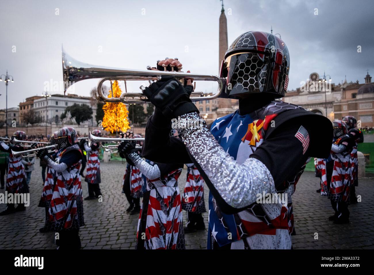Rome, RM, Italy. 1st Jan, 2024. Marching bands, majorettes ...