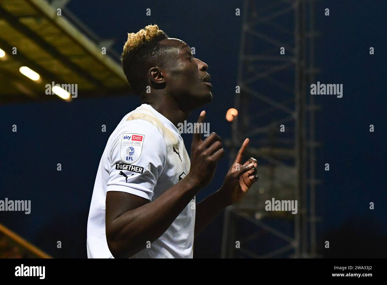 Cambridge on Monday 1st January 2024. Daniel Agyei (7 Leyton Orient ...
