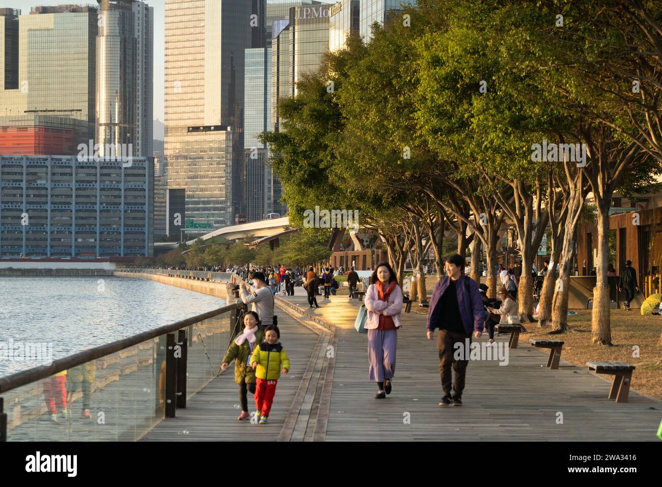 Kwun Tong Promenade is an urban waterfront park in Kwun Tong, New Kowloon, Hong Kong Stock Photo ...
