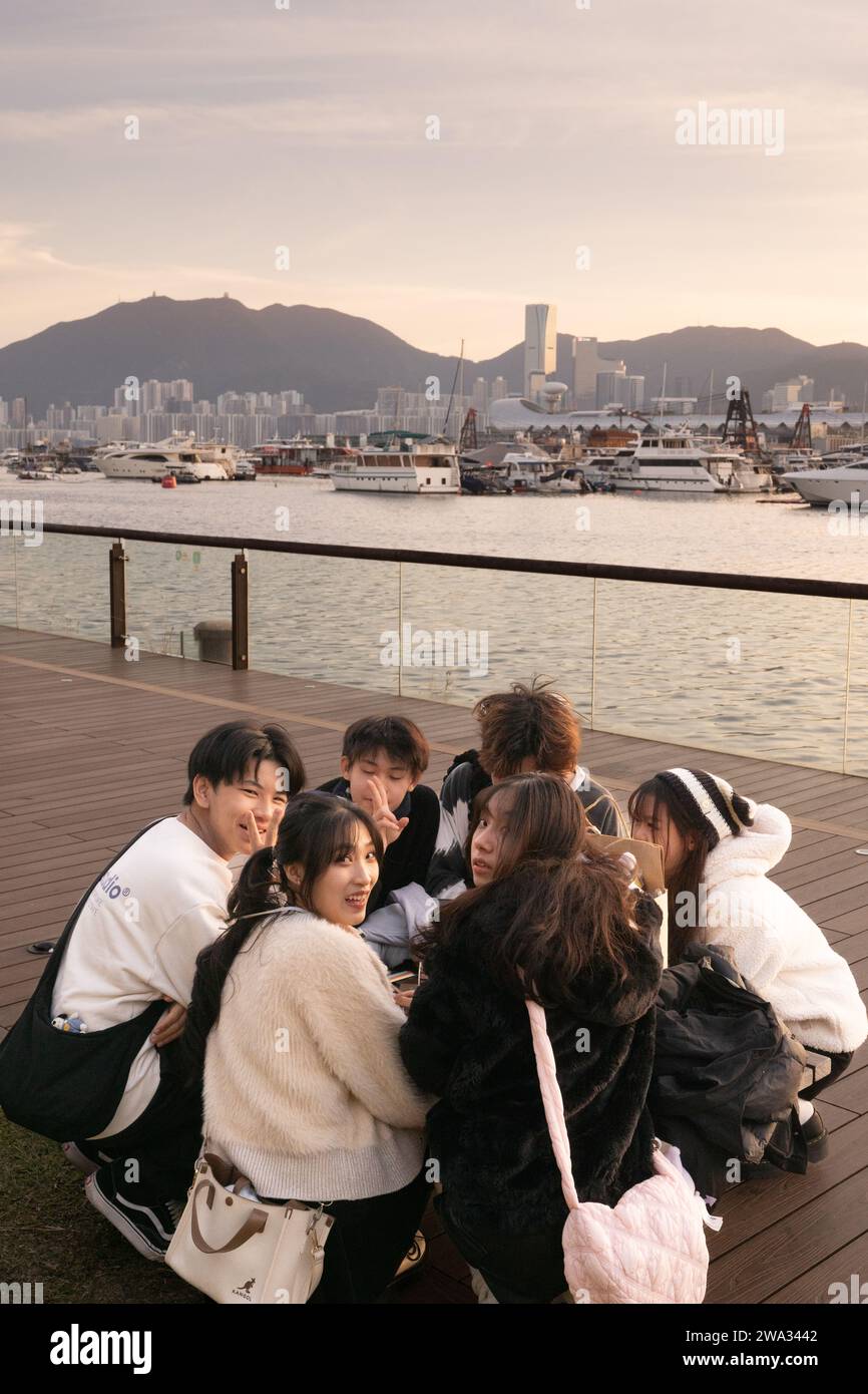 Kwun Tong Promenade is an urban waterfront park in Kwun Tong, New Kowloon, Hong Kong Stock Photo ...