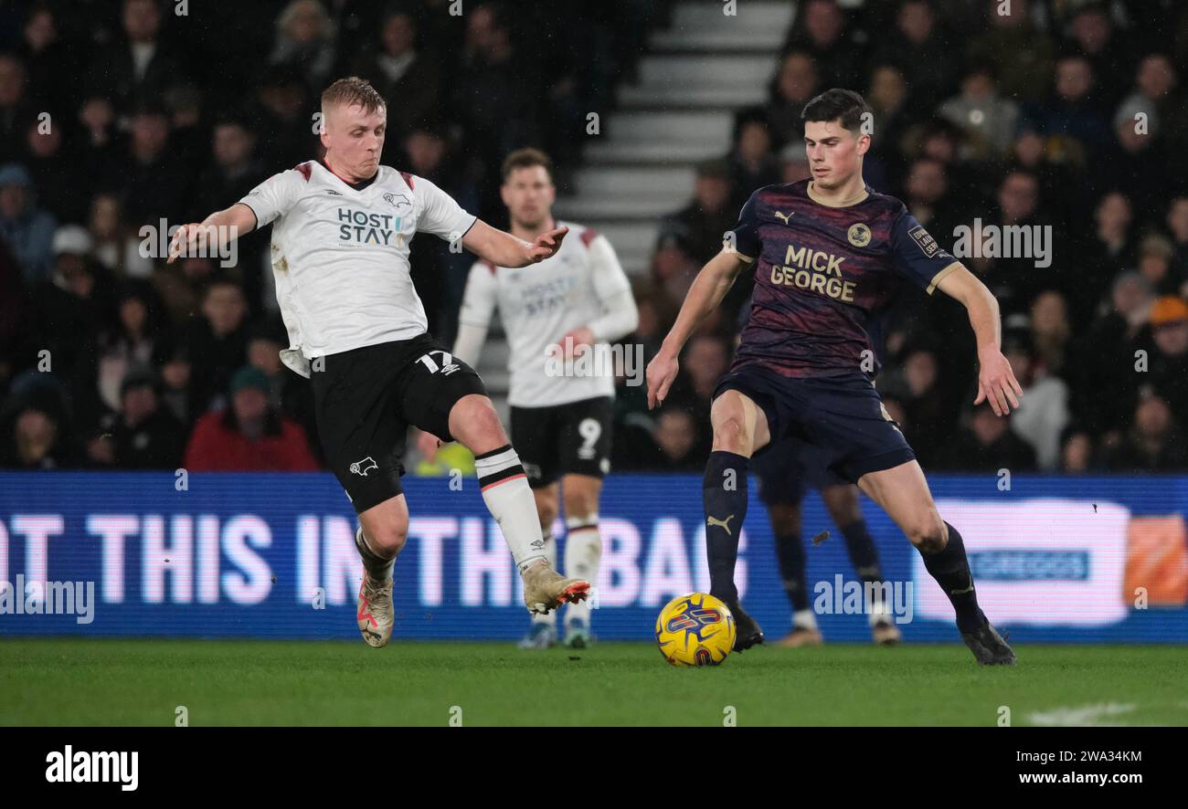 Pride Park, Derby, Derbyshire, UK. 1st Jan, 2024. League One Football ...