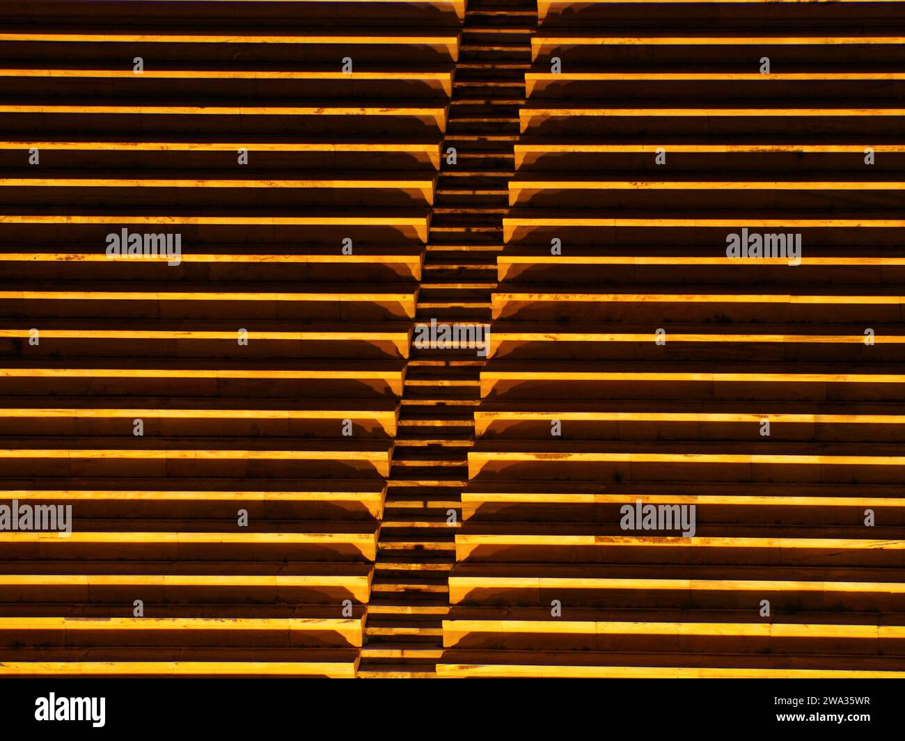 Empty seat rows striped zoomed view during an evening visit in ...