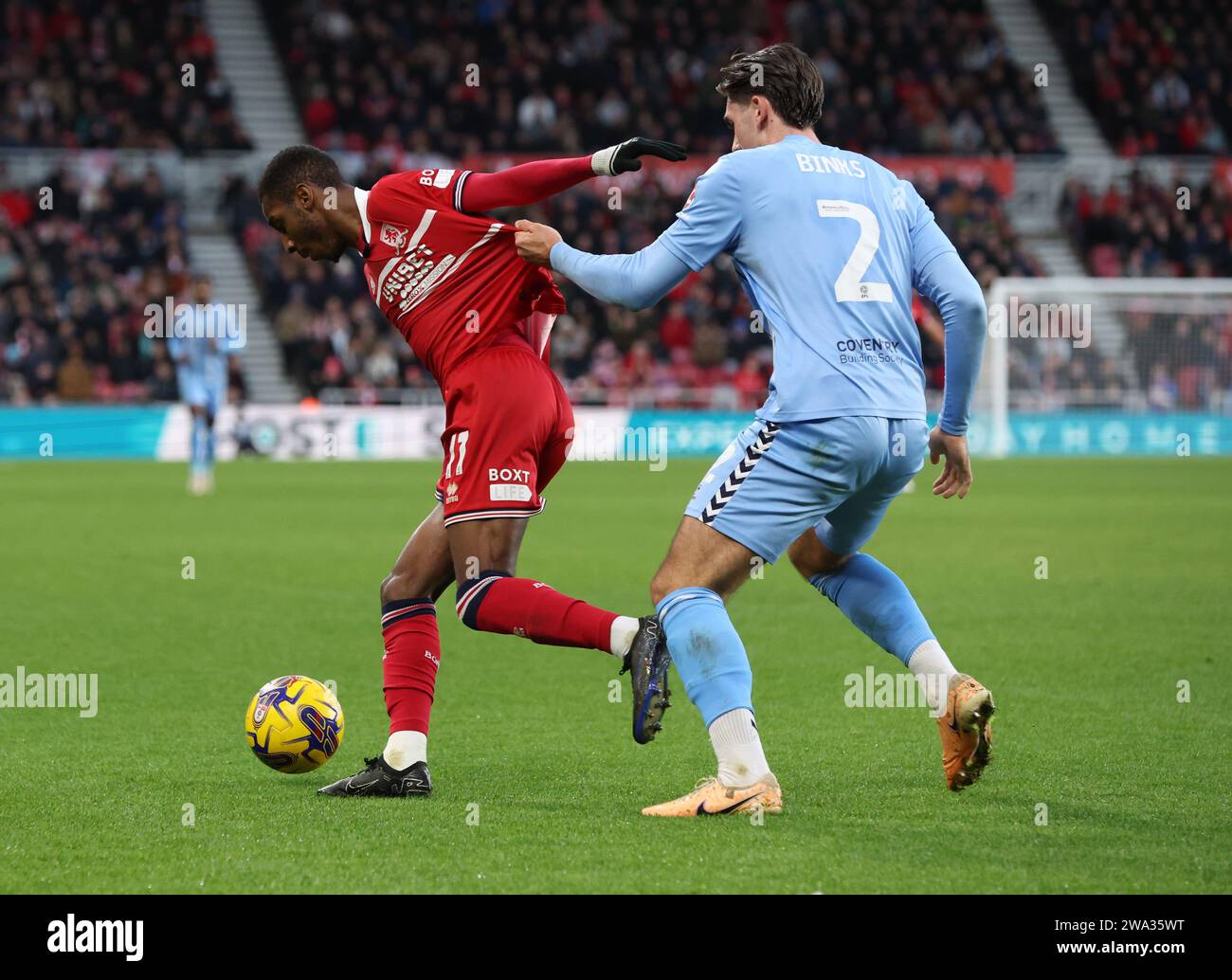 Middlesbrough, UK. 01st Jan, 2024. Isaiah Jones of Middlesbrough In ...