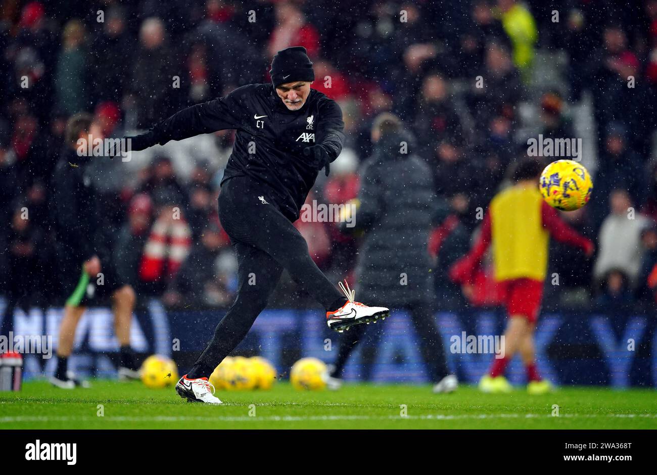 Liverpool goalkeeper coach Claudio Taffarel during the Premier League ...