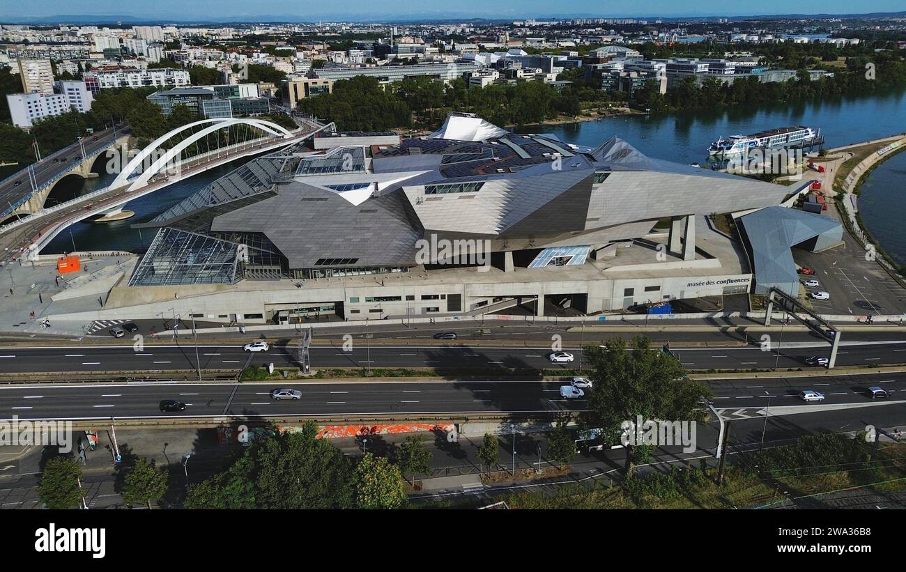 drone photo confluence museum Lyon France europe Stock Photo - Alamy