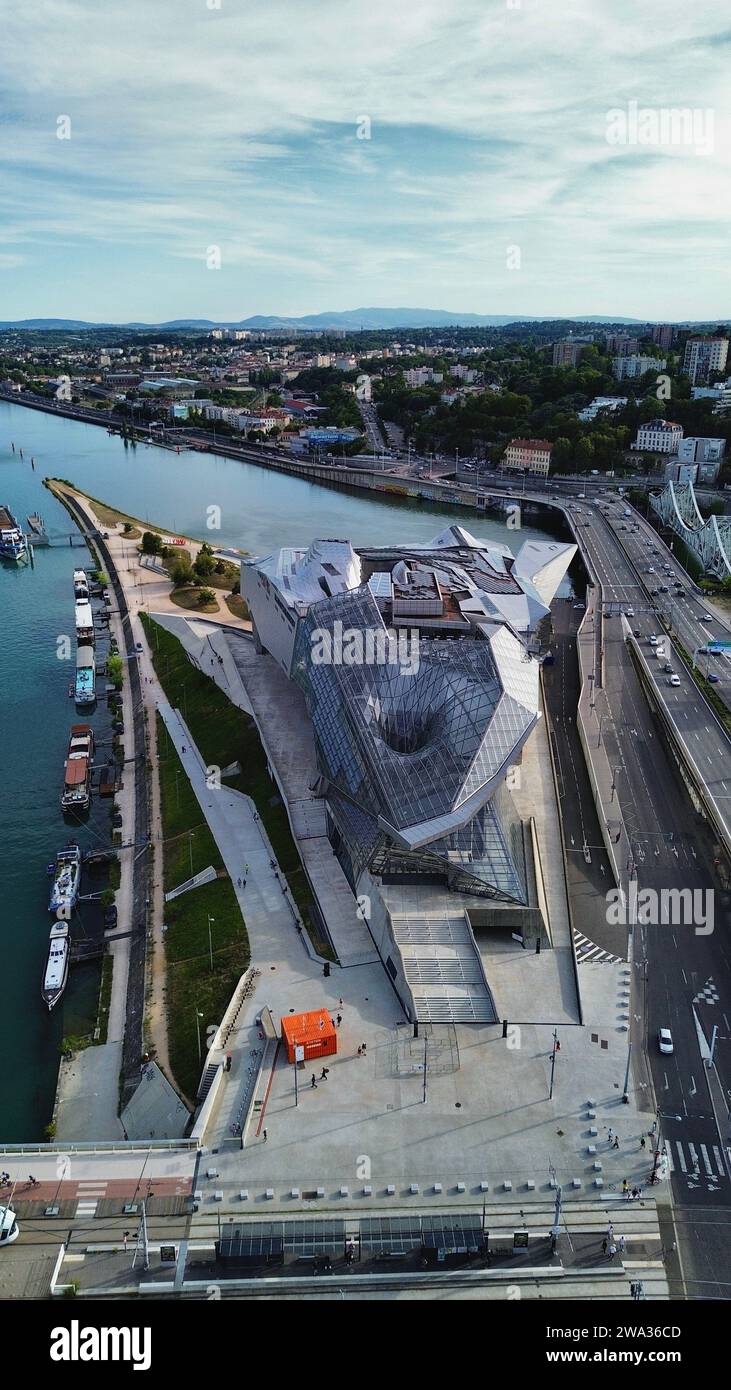 drone photo confluence museum Lyon France europe Stock Photo - Alamy
