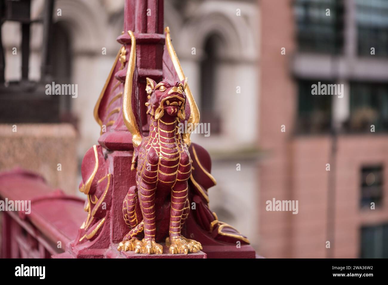Details of the Victorian repainted and gilded (2013) Holborn Viaduct in ...