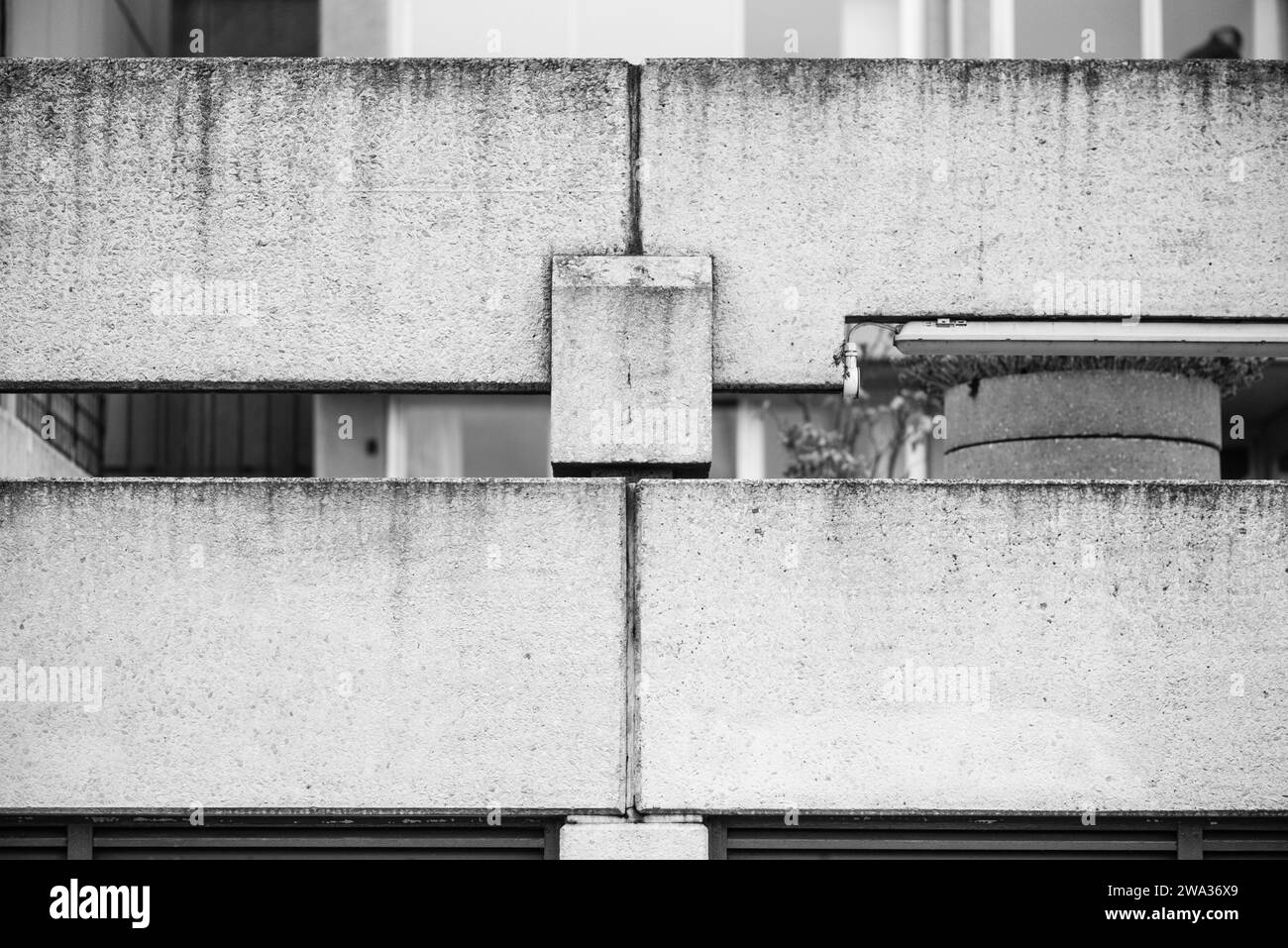Brutalistic style concrete fence on the South Bank, London near ...
