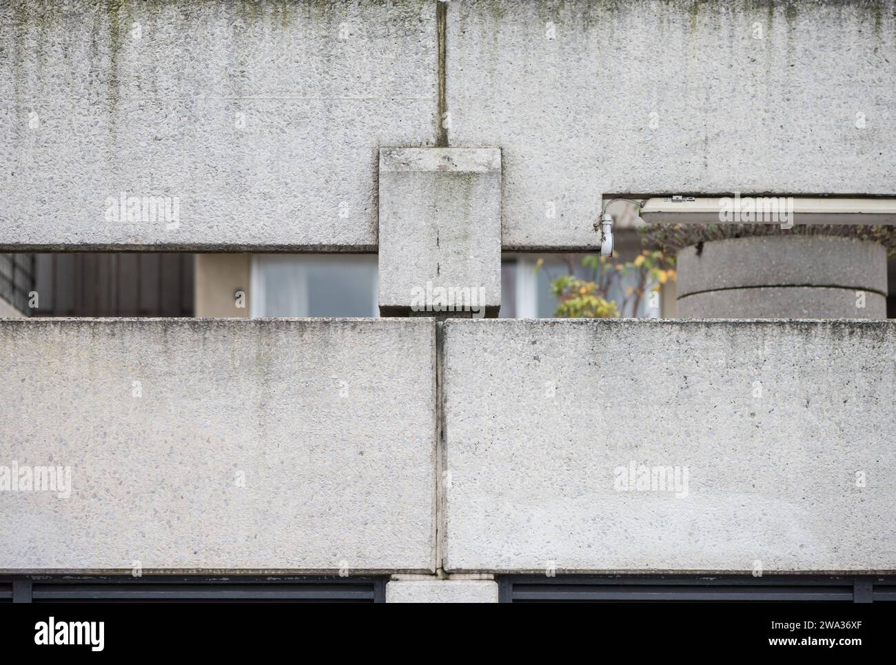 Brutalistic style concrete fence on the South Bank, London near ...
