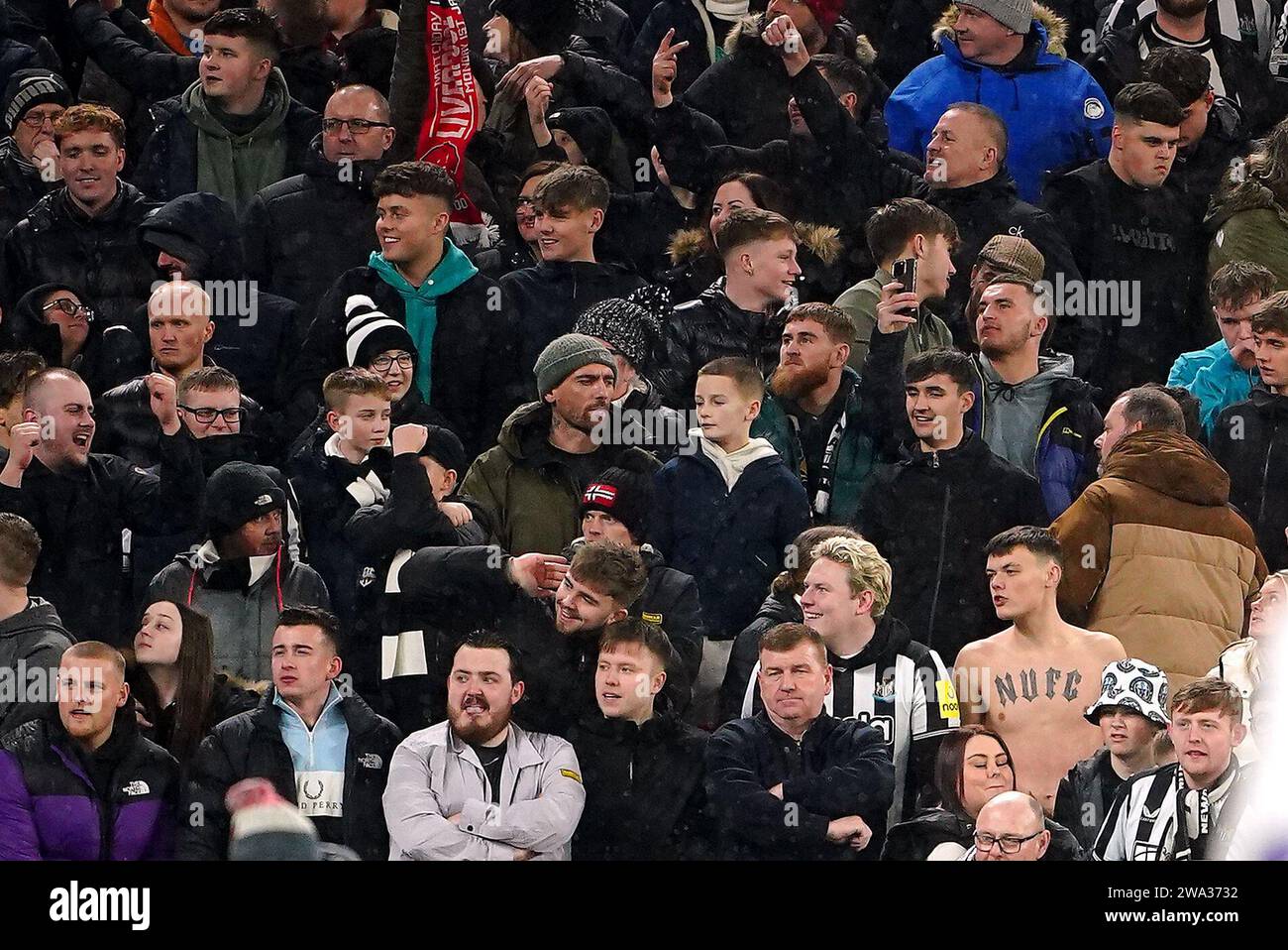 Newcastle United fans in the stands during the Premier League match at ...