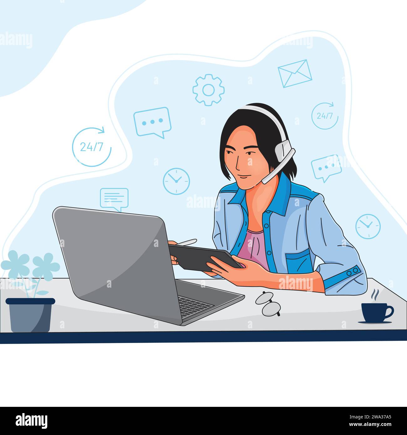 Customer care online Stock Vector Images - Alamy