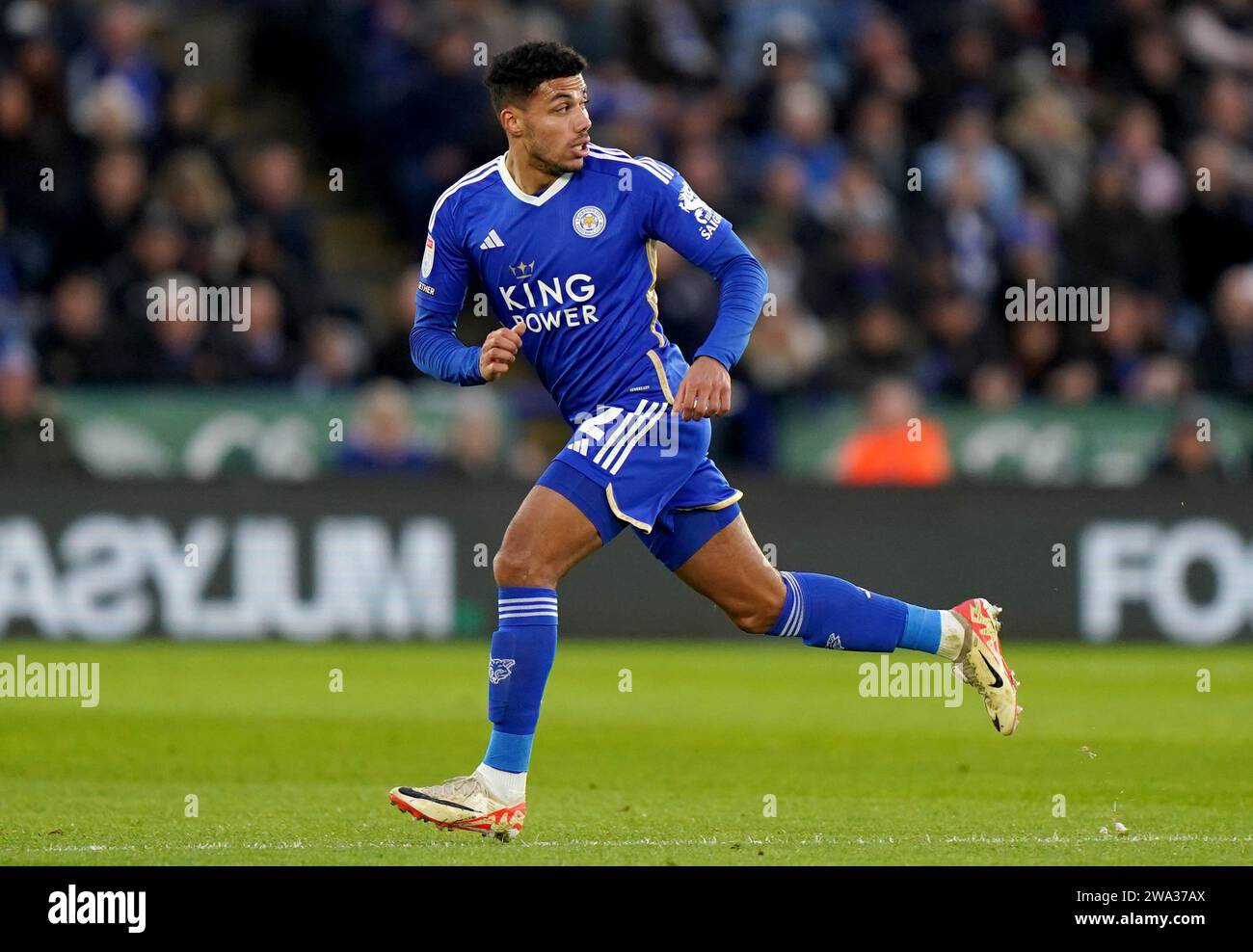 Leicester City's James Justin in action during the Sky Bet Championship match at the King Power ...