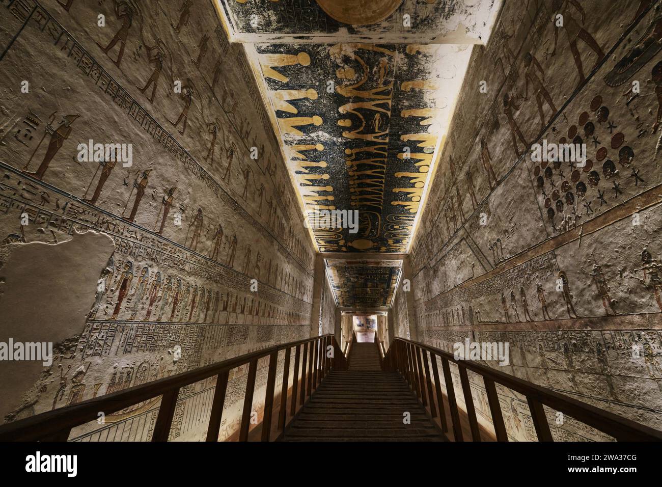 Luxor, Egypt - January 2, 2024: Colorful hieroglyphs on the wall in ...