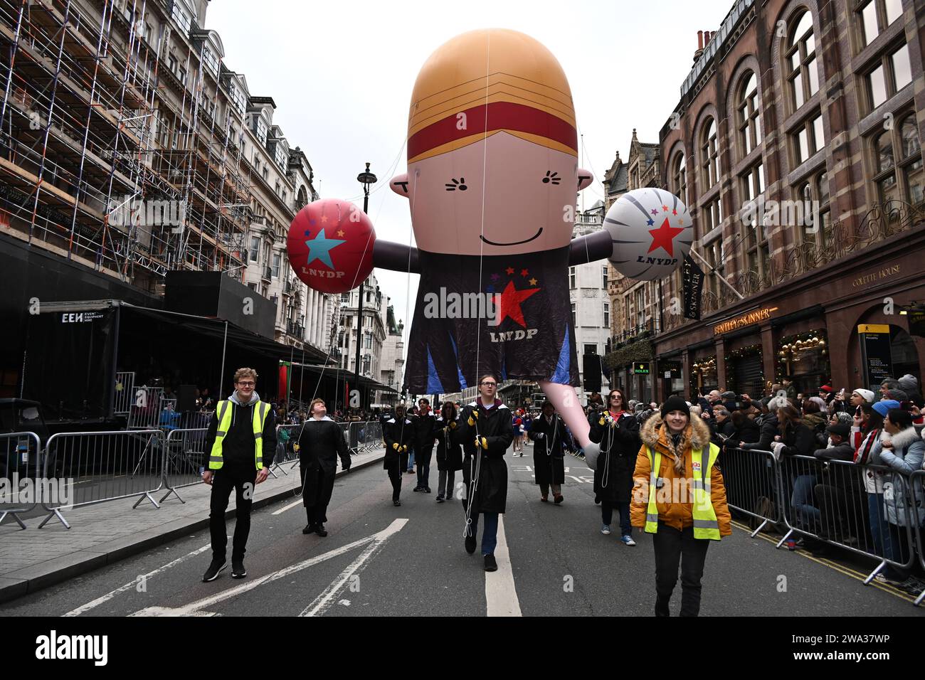London, UK. 1st Jan, 2024. London's annual New Year parade featuring hundreds of float in ...