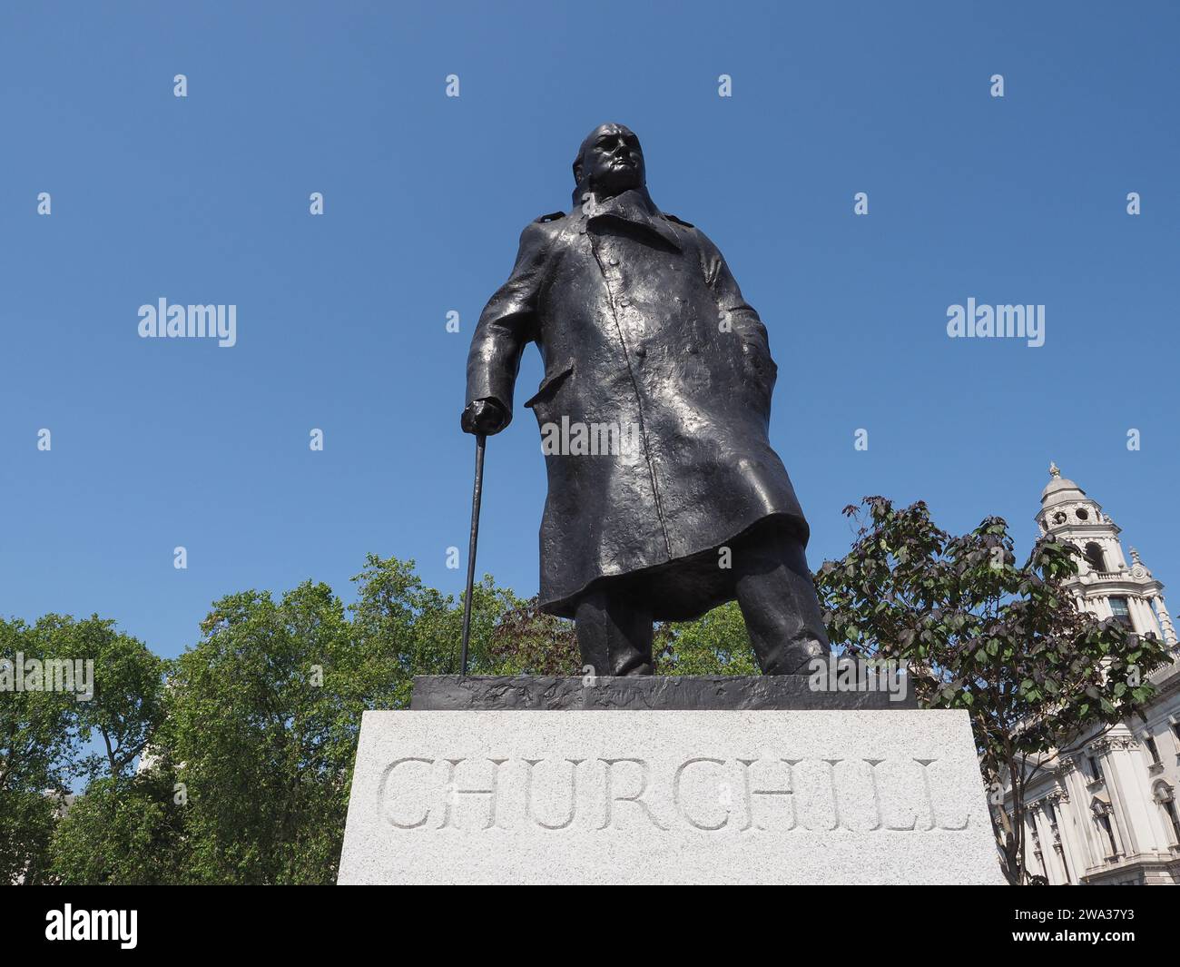 LONDON, UK - JUNE 06, 2023: Statue Of Winston Churchill In Parliament ...