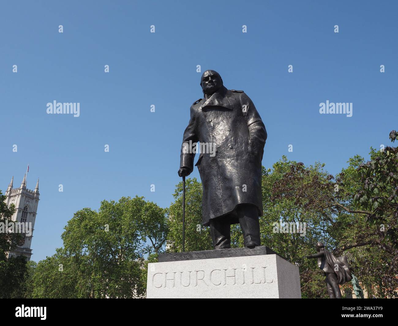 LONDON, UK - JUNE 06, 2023: Statue Of Winston Churchill In Parliament ...